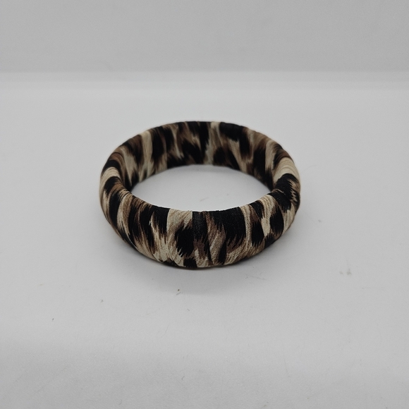 Jewelry | Fabric Wrapped Bangle Bracelet Leopard Print | Poshmark